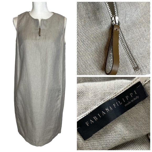 Fabiana Filippi | Dresses | Fabiana Filippi Shift Dress Cotton Linen ...